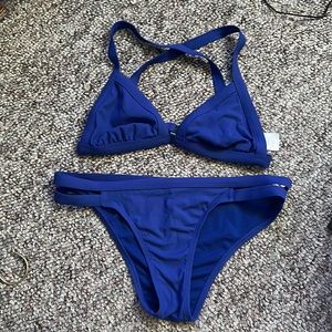 Swim | Royal Blue Bathing Suit Bikini With Criss Cross Backing | Poshmark